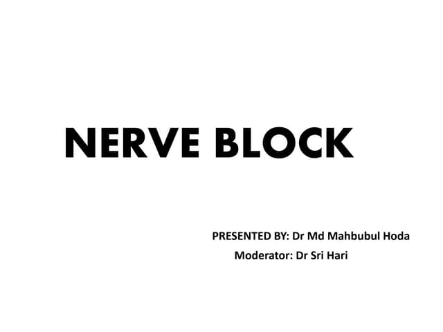 ExtraOral Nerve Block Techniques | DOCX