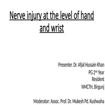 nerve injury at the level of hand and wrist.pptx