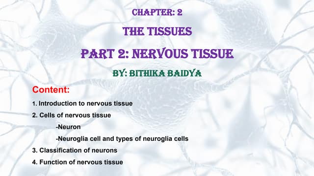Nervous tissue (Histology) | PPTX