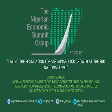 NESG_Laying the Foundation for Sustainable IGR Growth at the Sub ...