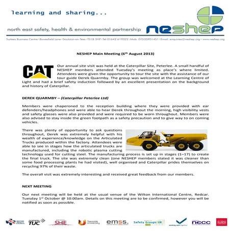 NESHEP meeting summary august 2013 | PDF