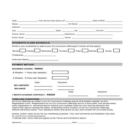 Academy registration form | PDF