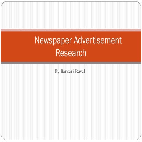 Newspaper Advertisement Research | PPT
