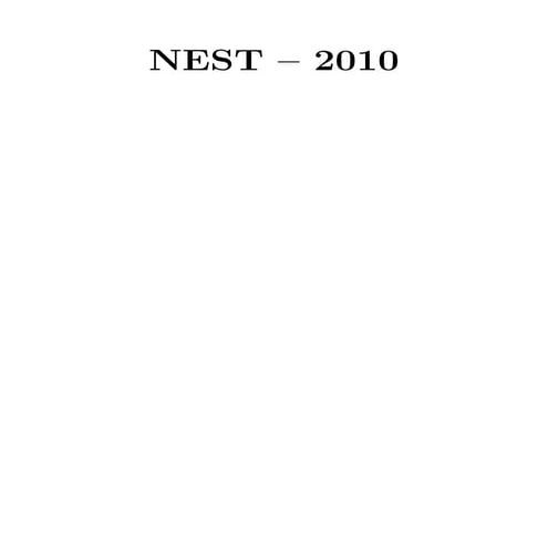NEST 2010 Question Paper | PDF