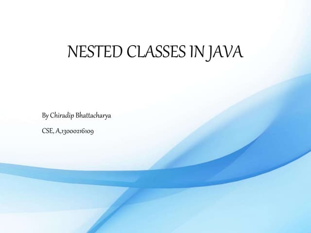 Nested Classes In Java Ppt