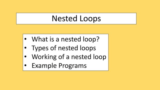 Nested Loops Pptx Programming Languages Computing