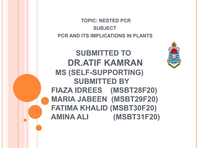 Nested pcr | PPTX
