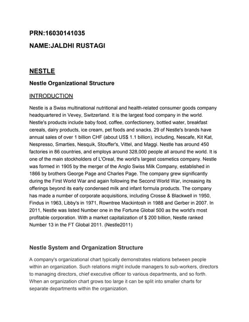 Management Of Change : A study of problem and Challenges in Nestle | PPT