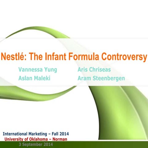 Nestle - The Infant Formula Controversy (case study) | PPTX