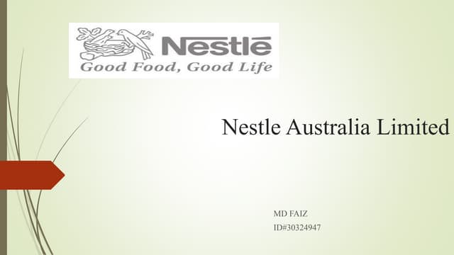 Nestle- Company profile | PPTX