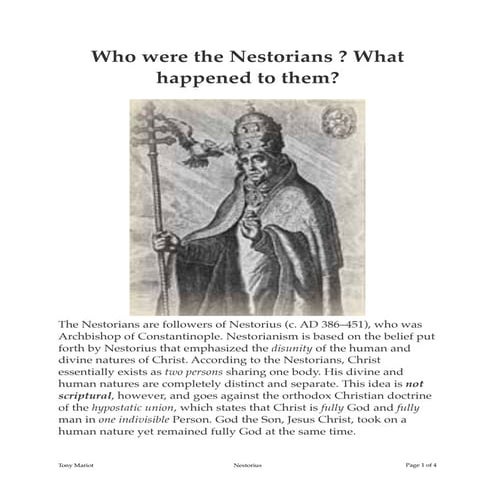 Who were the Nestorian's? | PDF