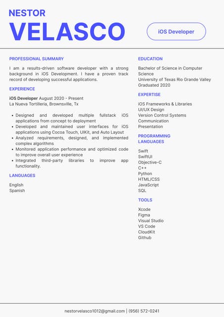 Best iOS Resume | PDF