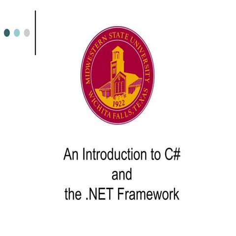 Comprehensive Workshop on C# Programming and the .NET Framework | PPT