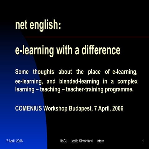 Net English E Learning With A Difference 3 | PPT