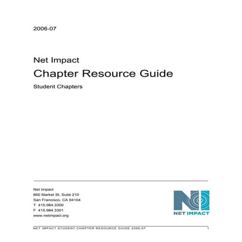 Net Impact Chapter Guide Students 2006 07 | PDF