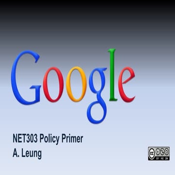 NET303 Online Policy Primer - Google | PPTX
