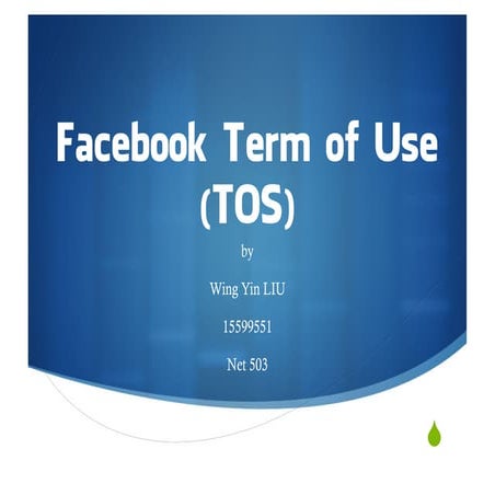 Facebook Term of Use (TOS) | PDF
