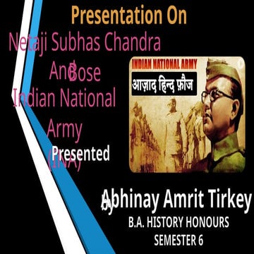 Netaji And INA Frormation for modern history paper | PPTX