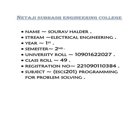 Netaji subhash engineering garia kolkata | PDF