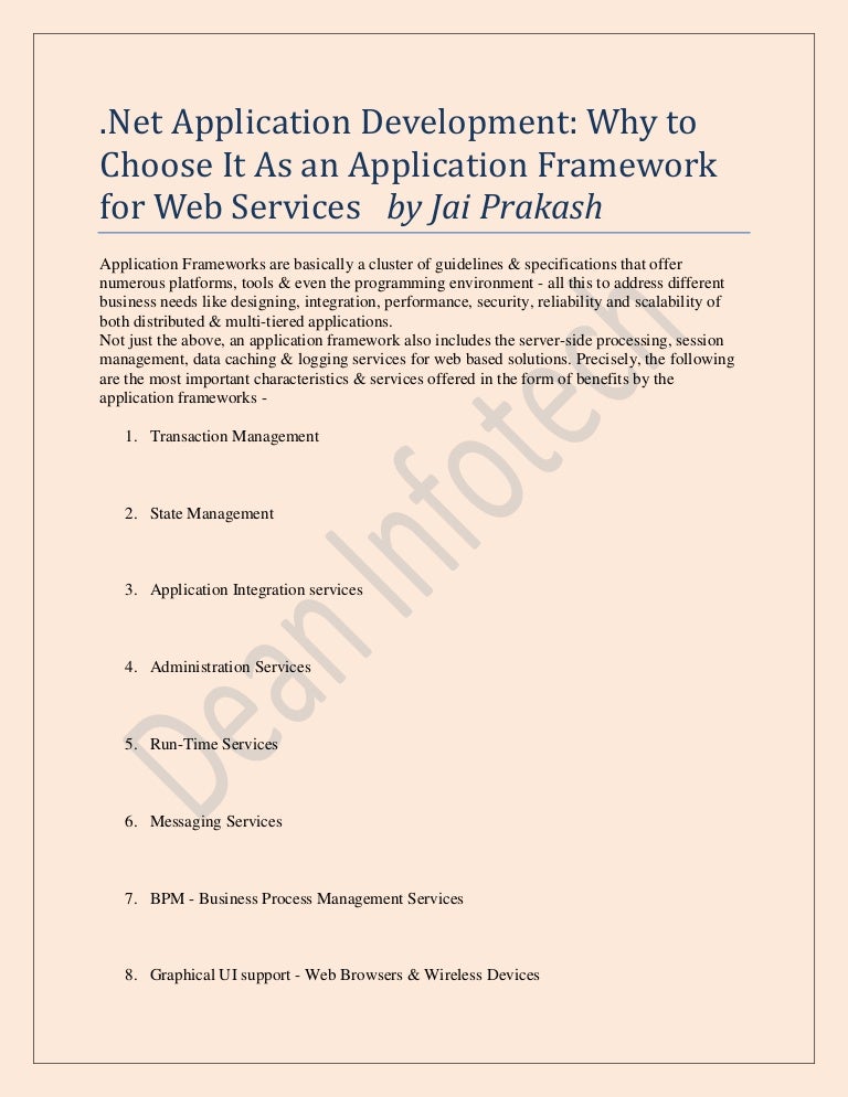 Net Application Development Why To Choose It As An Application Fram