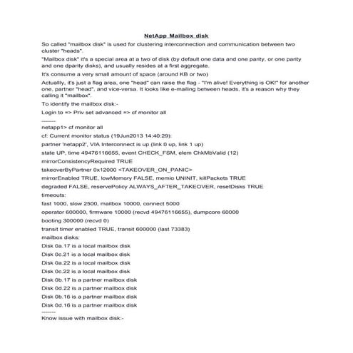 NetApp mailbox disk | PDF