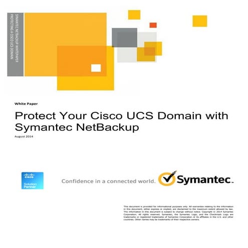 TECHNICAL WHITE PAPER Protect Your Cisco UCS Domain with Symantec NetBackup | PDF | Operating ...