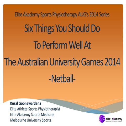 Netball - 6 Things You Should Do Before The Australian University Games ...