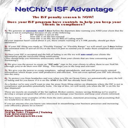 NetChb ISF Advantage | PPT