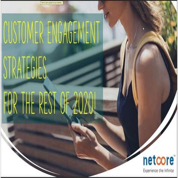 Netcore solutions customer engagement strategies for the rest of 2020 ...