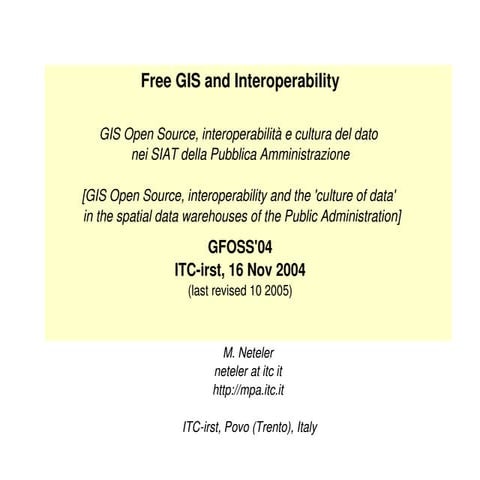 The Need Of Interoperability In Office And Gis Formats Ppt