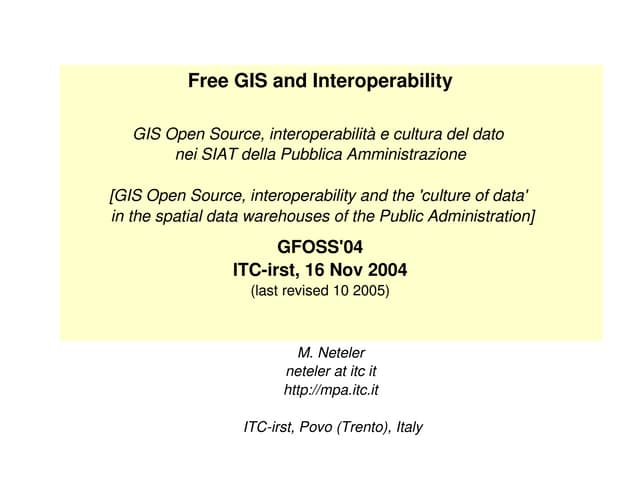 The Need Of Interoperability In Office And Gis Formats Ppt