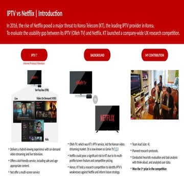 Comparision of Usability between IPTV and Netflix | PPTX