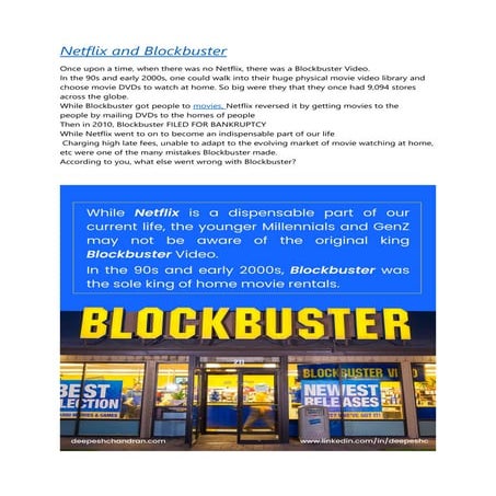 Netflix and Blockbuster | PDF