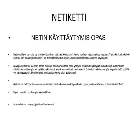 Netiketti | PPT