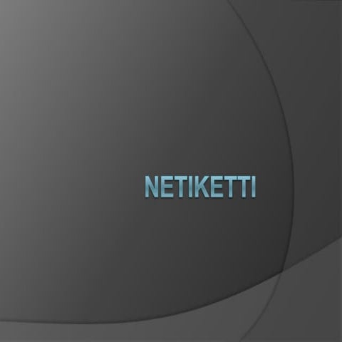 Netiketti | PDF