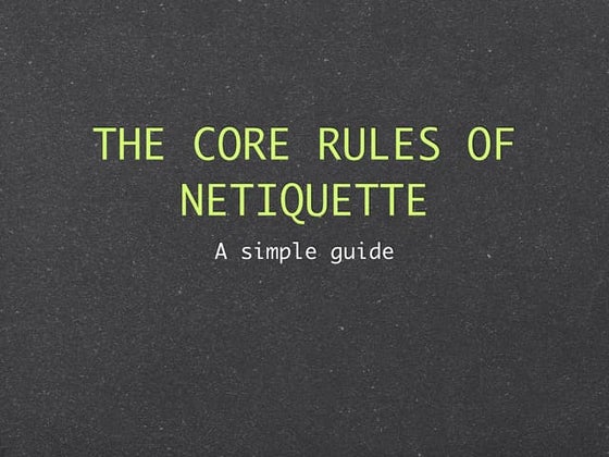 INTERNET ETIQUETTE AND NETIQUETTE | PPT | Email | Internet