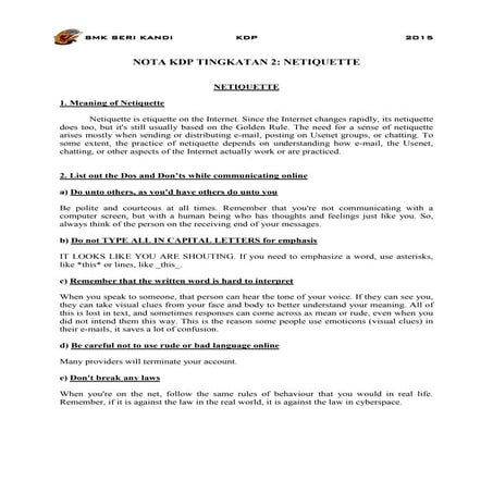 Netiquette | PDF