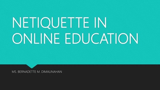 Social Media Etiquette Presentation | PPT