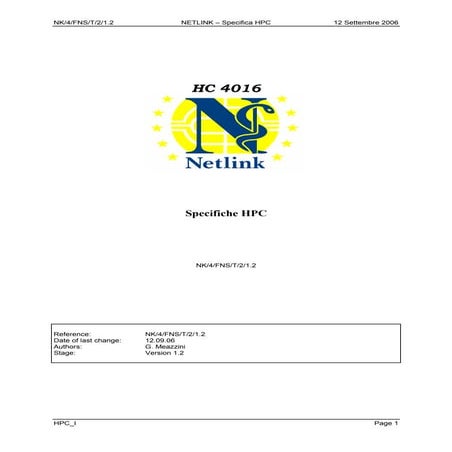 Netlink specifiche hpc_it_v1.2 | PDF