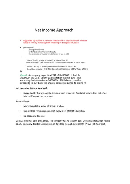 Optimal capital structure | PPTX