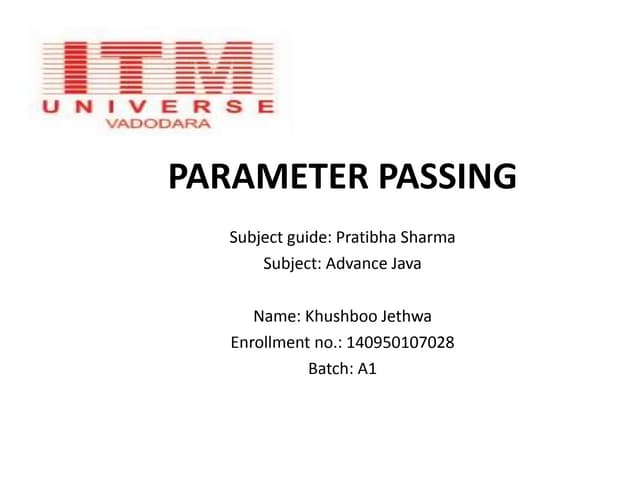 Parameter Passing In C Pptx Programming Languages Computing