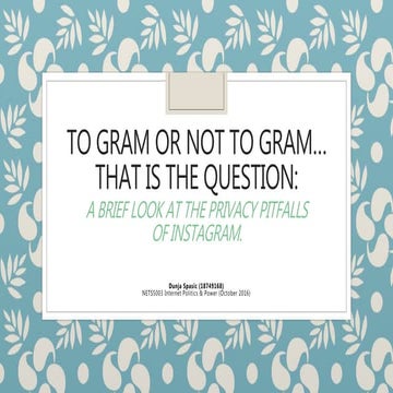 To gram or not to gram… that is the question. | PPT