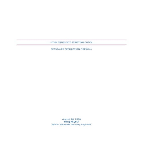 Netscaler WAF XSS | DOCX