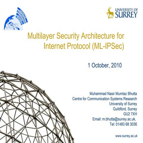 Multilayer Security Architecture for Internet Protocols | PPT