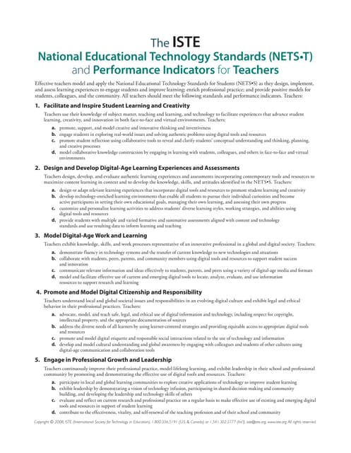 ISTE Technology Standards for Teachers | PPTX