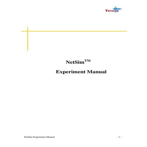 Netsim Experiment Manual Pdf Computer Networking Computing 3488