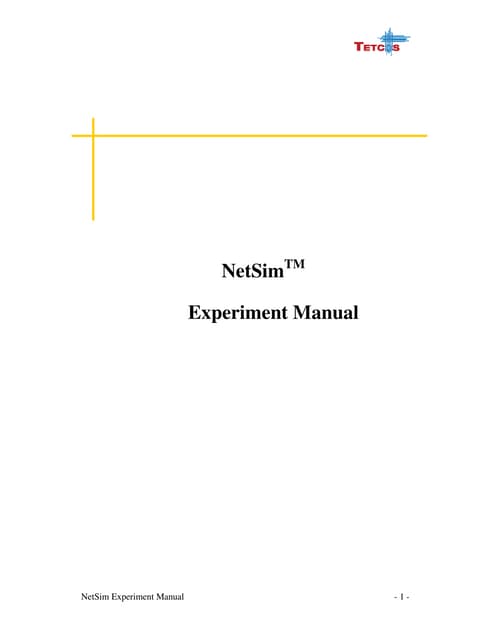 Netsim Experiment Manual Pdf Computer Networking Computing 3488