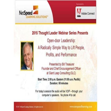 NetSpeed Learning Solutions - Thought Leader Webinar Series - Bill ...