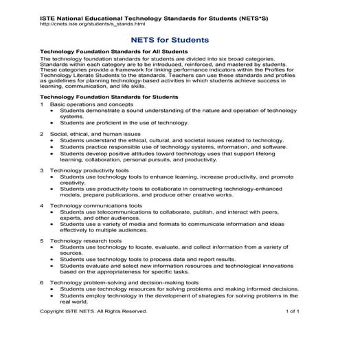 Nets standards EDTC245 | PDF