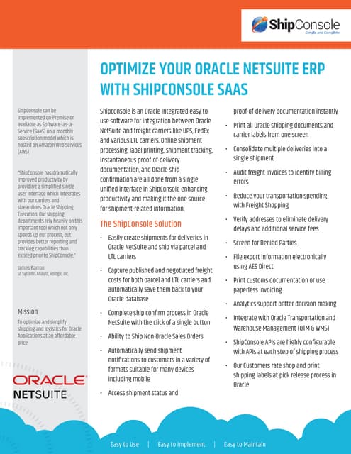 Simplify Multi-Carrier Shipping with ShipConsole | PPT